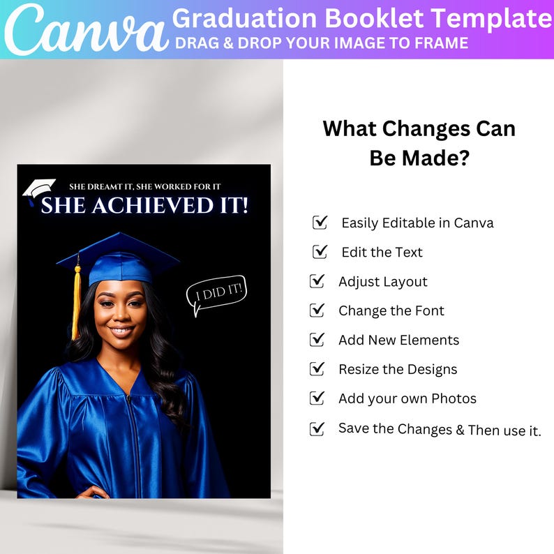Graduation Activity Booklet Editable Canva Template, 2026 Senior GRAD ...