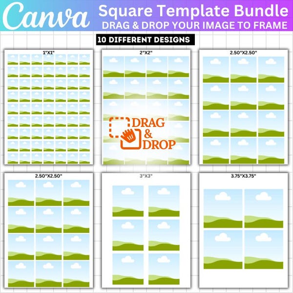 1x1 2x2 Photo Template - Etsy
