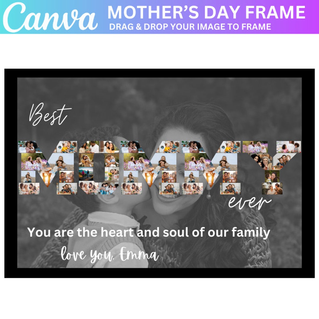 Mama Photo Collage, Mama Canva Frame Template, Mother Day Gift, Mama ...
