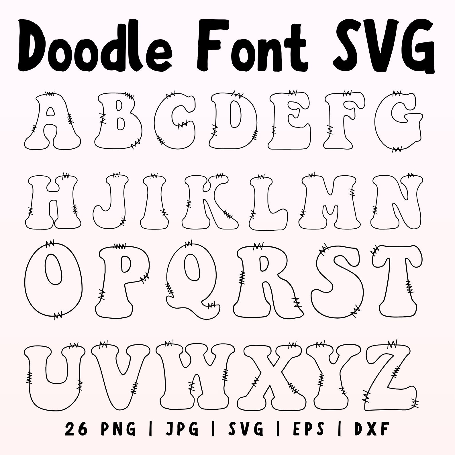 Doodle Font Svg, Doodle Font Png, Doodle Letters Svg, Doodle Alphabet ...