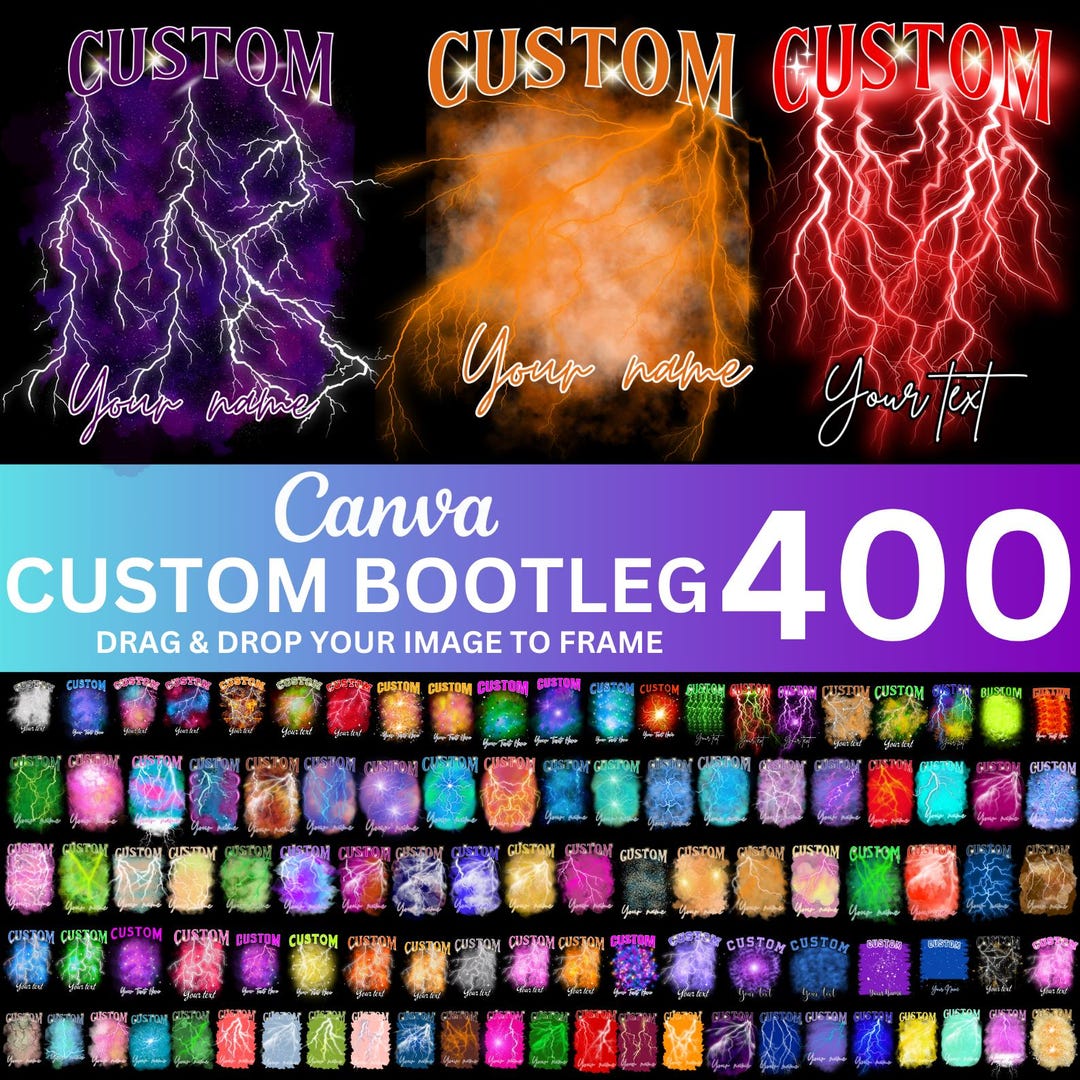 Custom Bootleg Rap Tee Mega Bundle Canva Editable Template, Custom ...