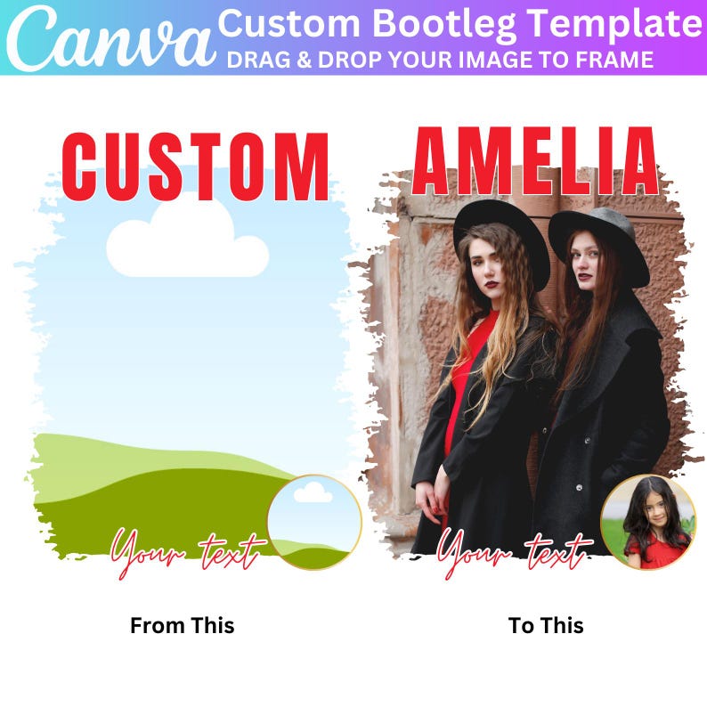 Custom Bootleg Canva Editable Template, Custom Bootleg Frame Design ...