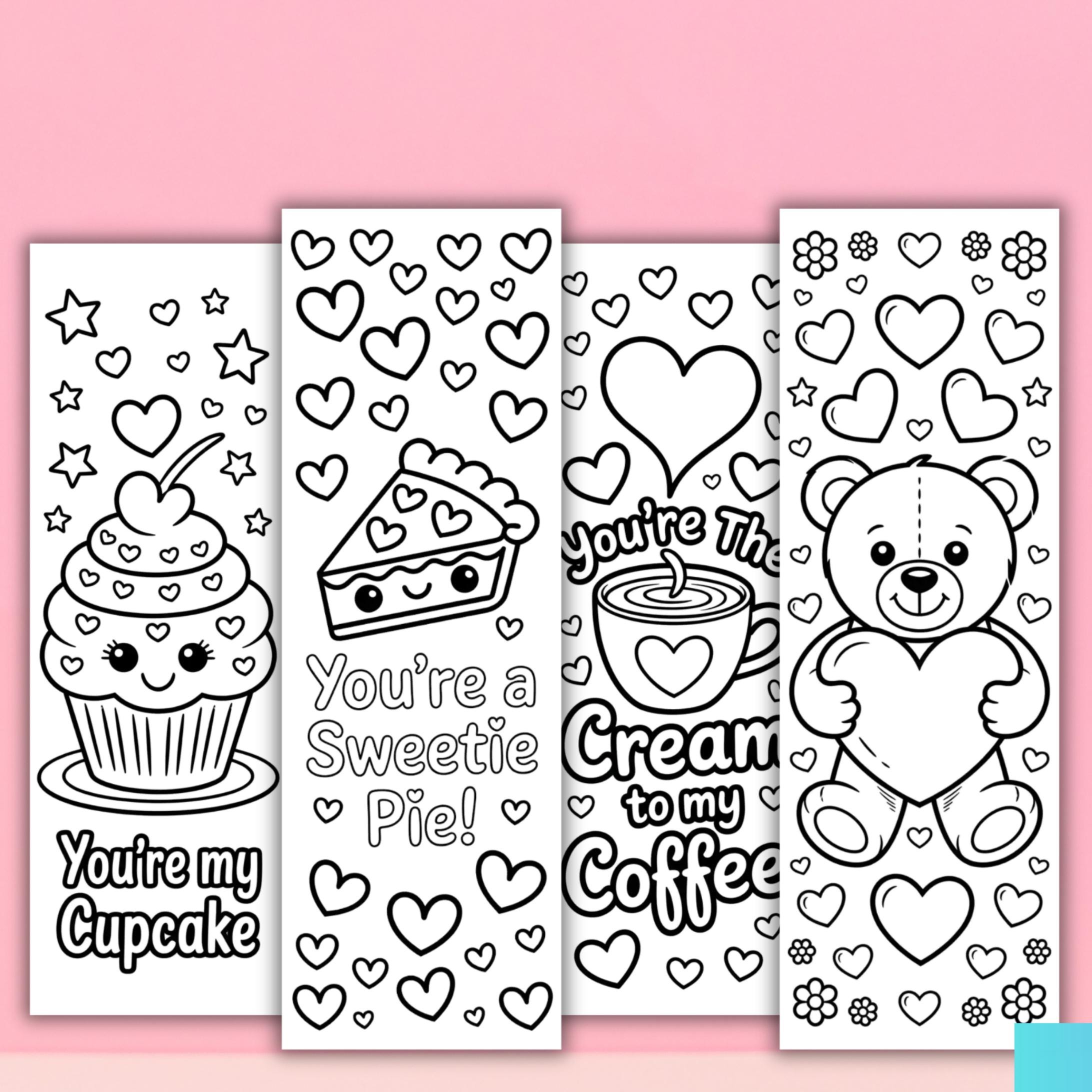 25 Valentine Bookmark Coloring Pages, Valentine Bookmark Coloring Craft ...