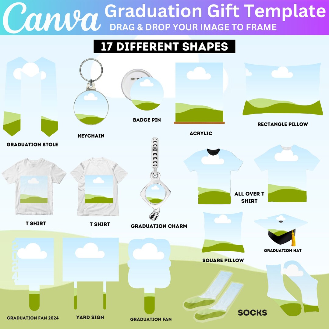 Canva Graduation Gift Set Mockup Bundle, Graduation Canva Mockup for ...