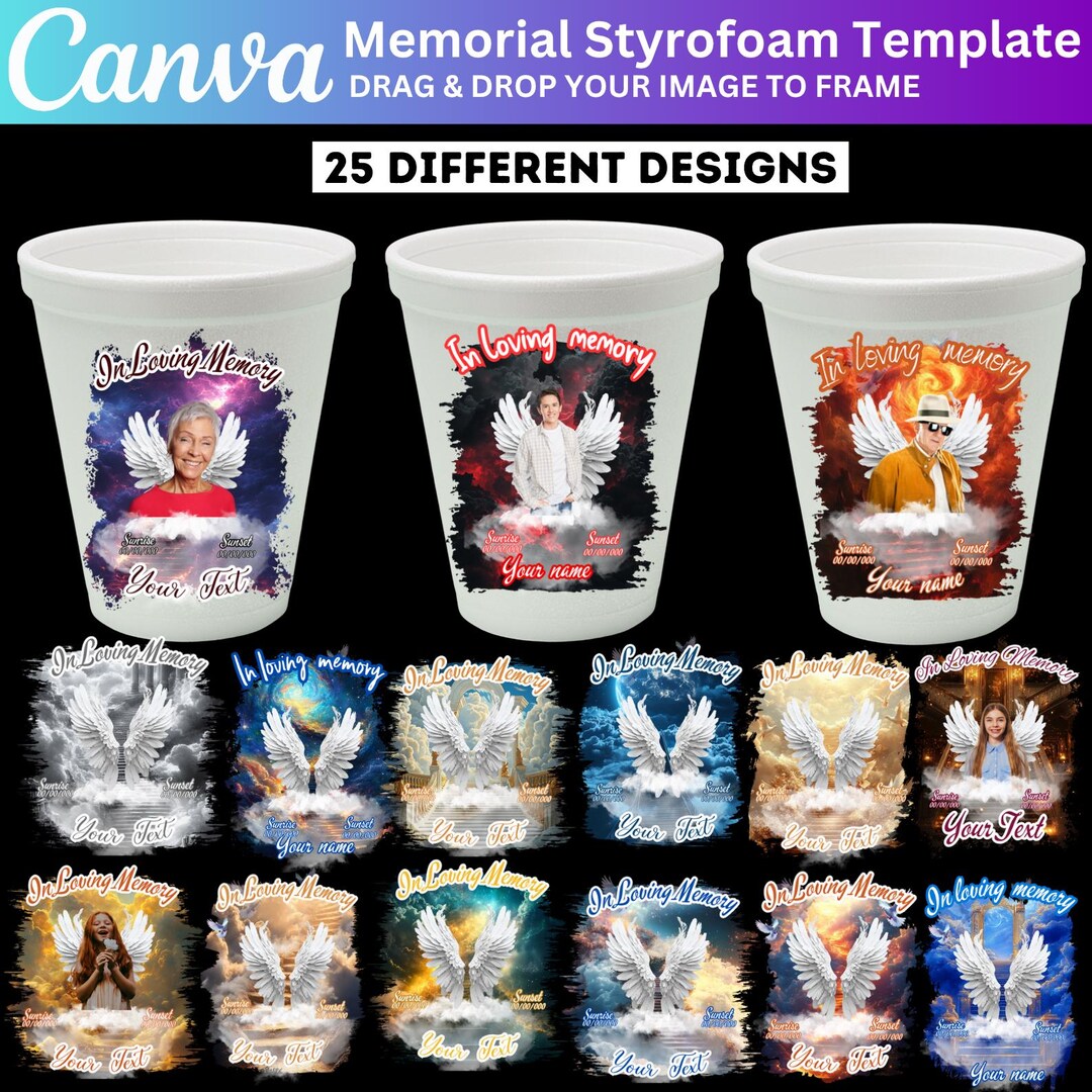 Memorial Styrofoam Editable Canva Template, in Loving Memory Styrofoam ...