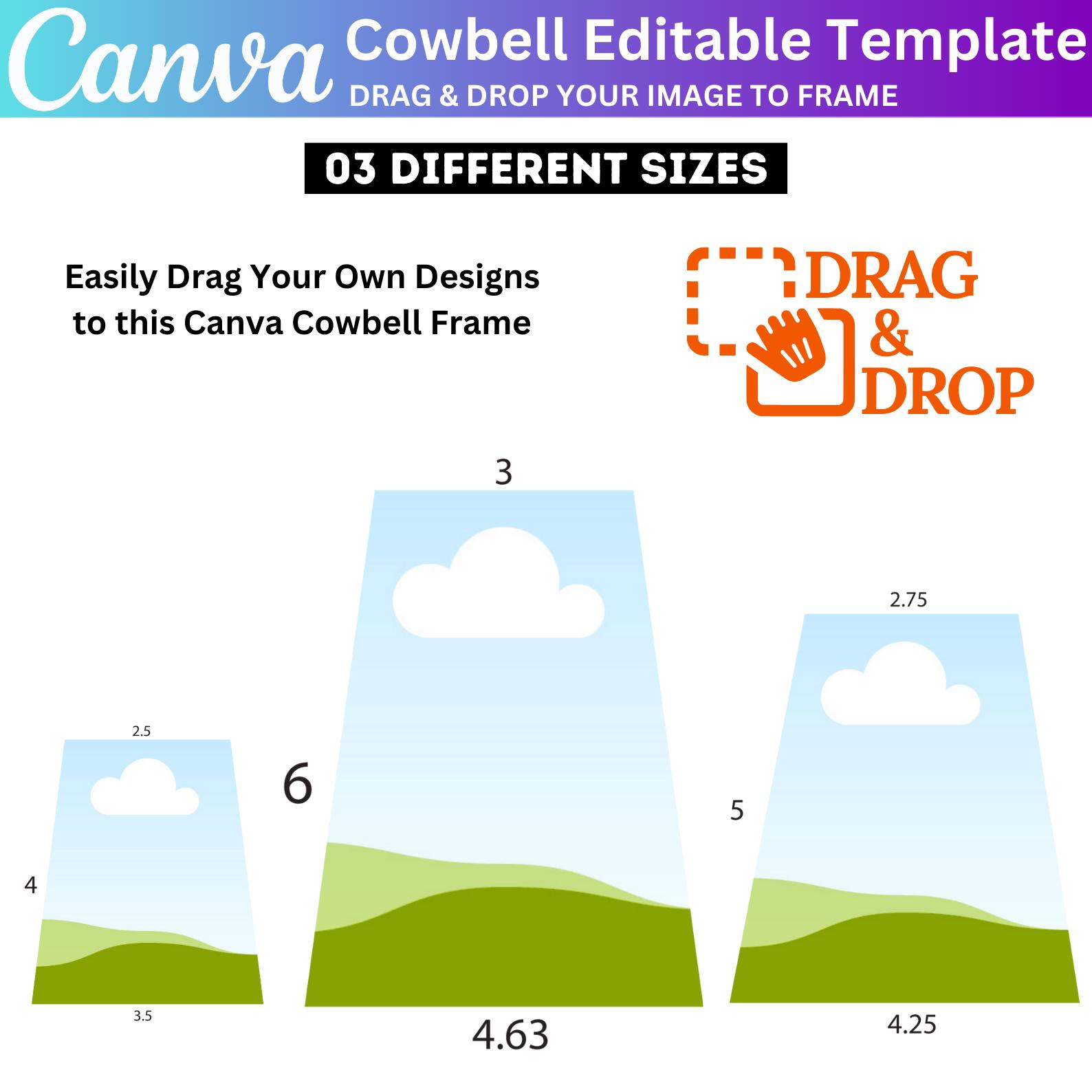 Cowbell Canva Template, Editable Cowbell Template, Custom Cowbell Drag ...