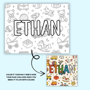 30 Custom Name Coloring Pages, Kids Activity Coloring Pages, 8.5x11 ...