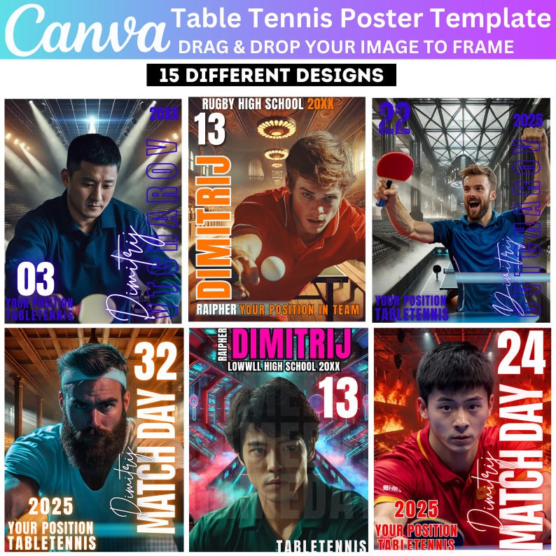 Table Tennis Poster Canva Template, Table Tennis Poster Design ...