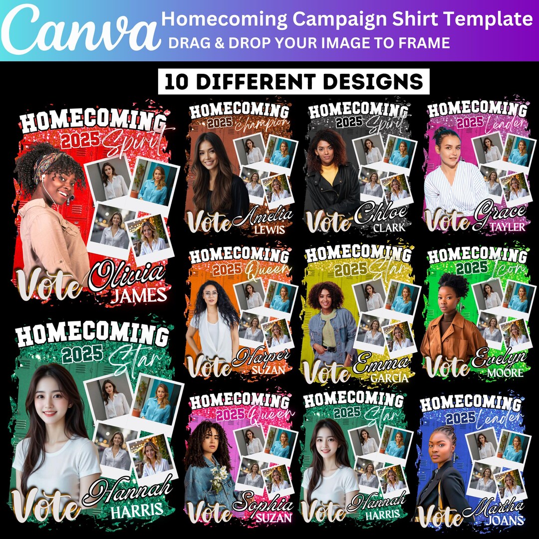 10 Homecoming Campaign Shirt Template, Editable Homecoming Canva ...