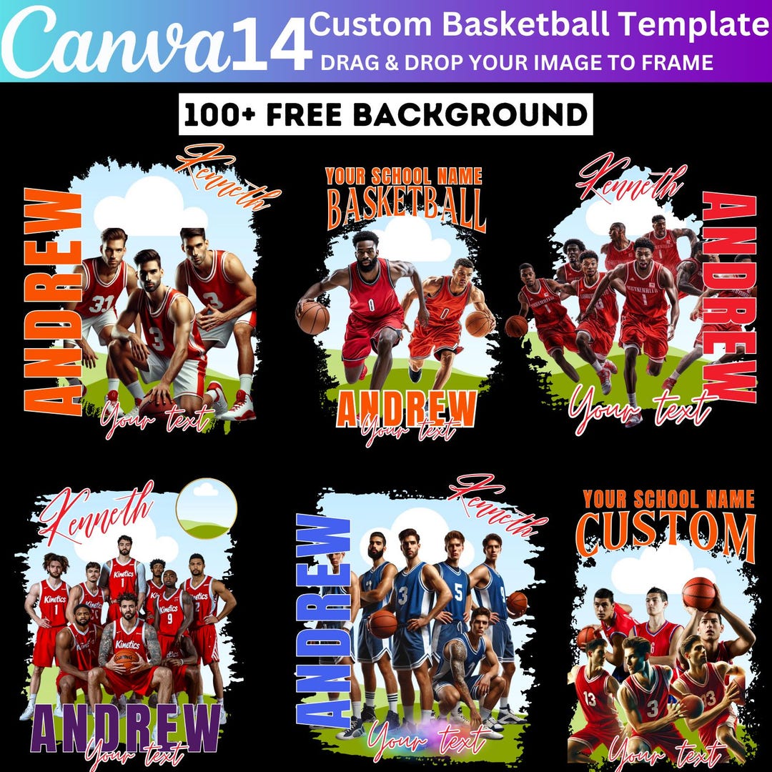 Basketball Canva Frame Editable Template, Basketball Frame Design ...