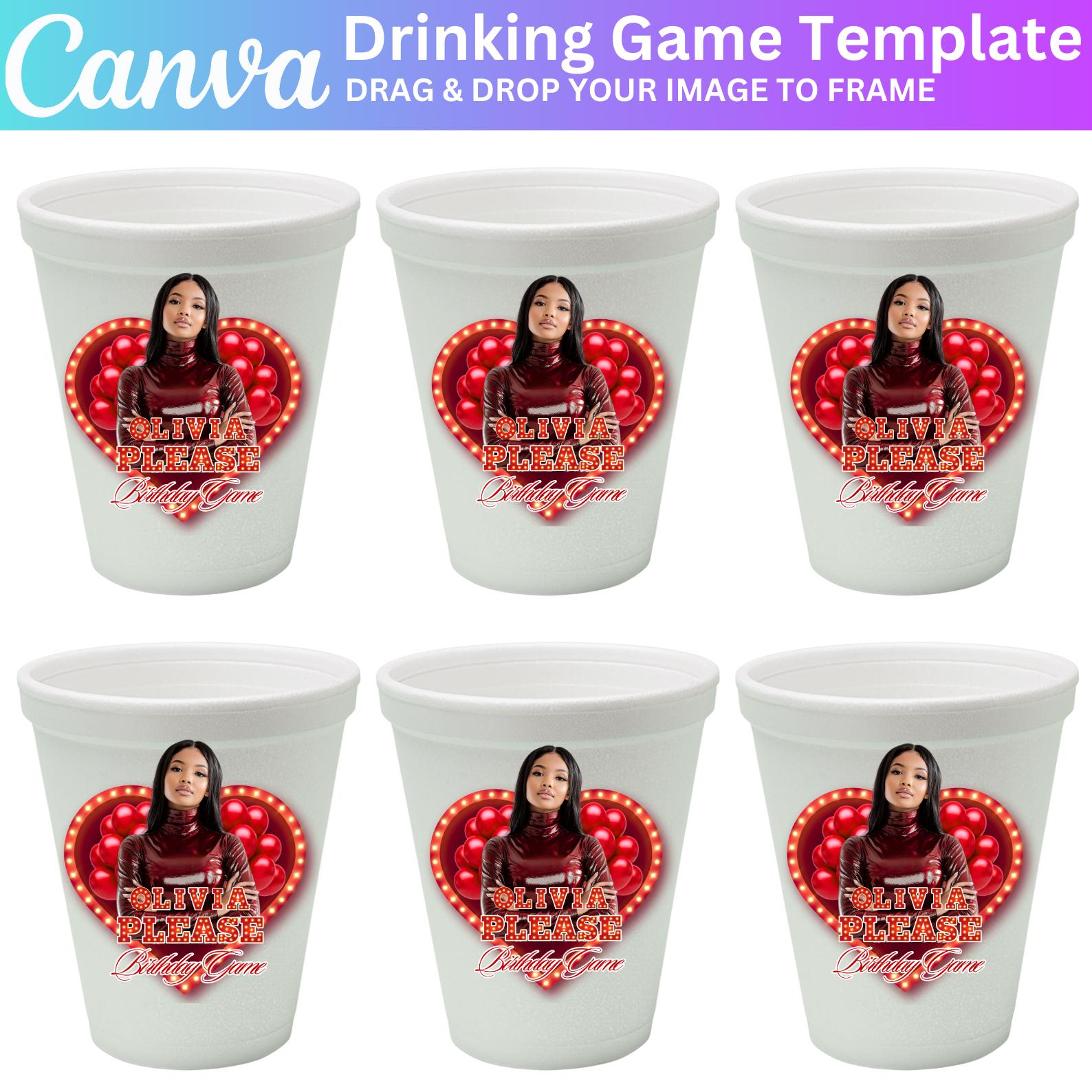Please Card Game Template, Editable Drinking Card Canva Template, DIY ...