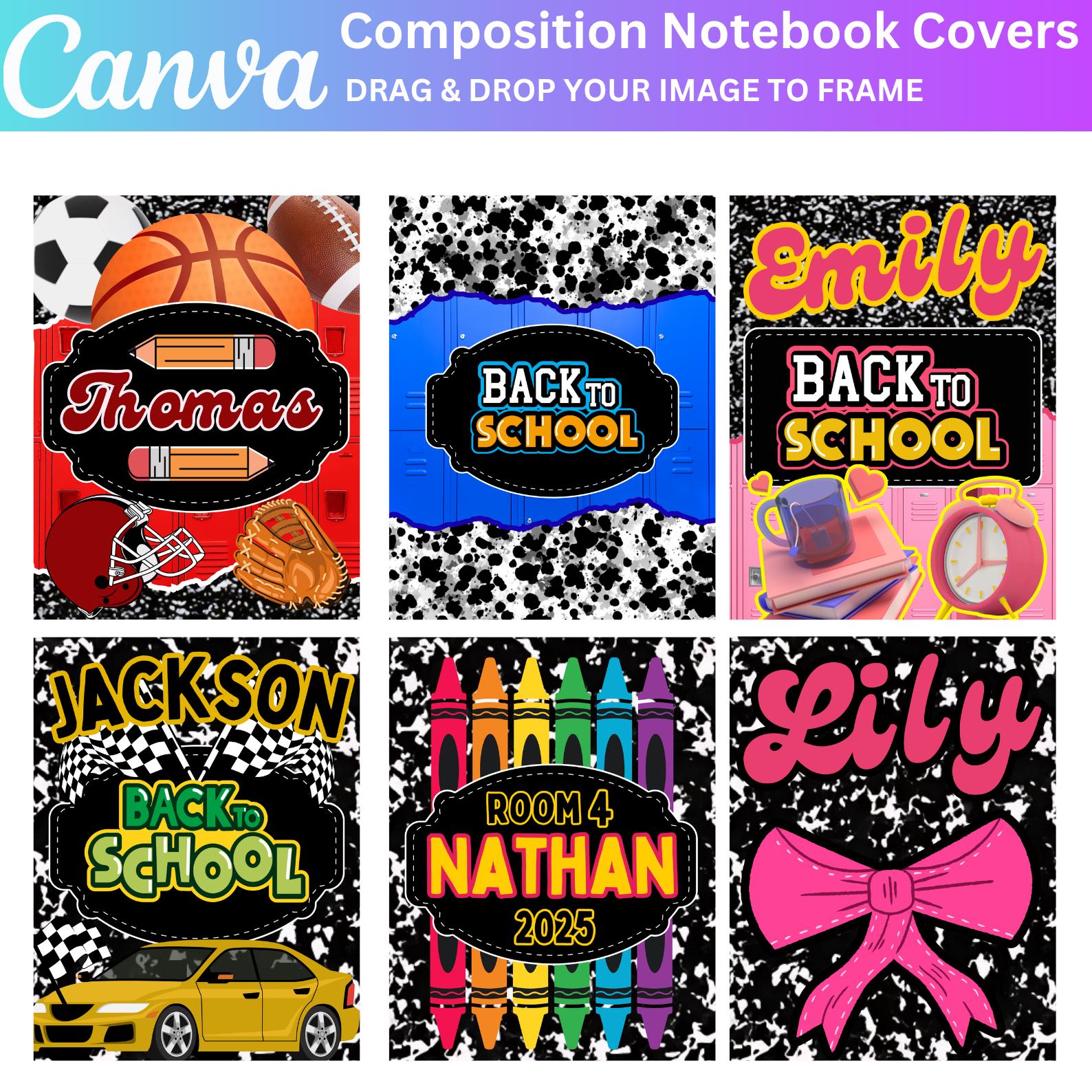 20 Composition Book Cover Designs, Composition Notebook Cover Canva ...