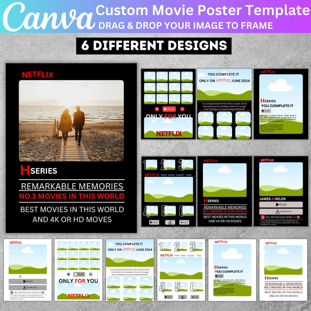 Custom Movie Poster Canva Editable Template, Personalized Poster ...