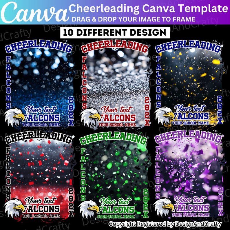 10 Cheerleading Canva Editable Template, Sports Photography Templates ...
