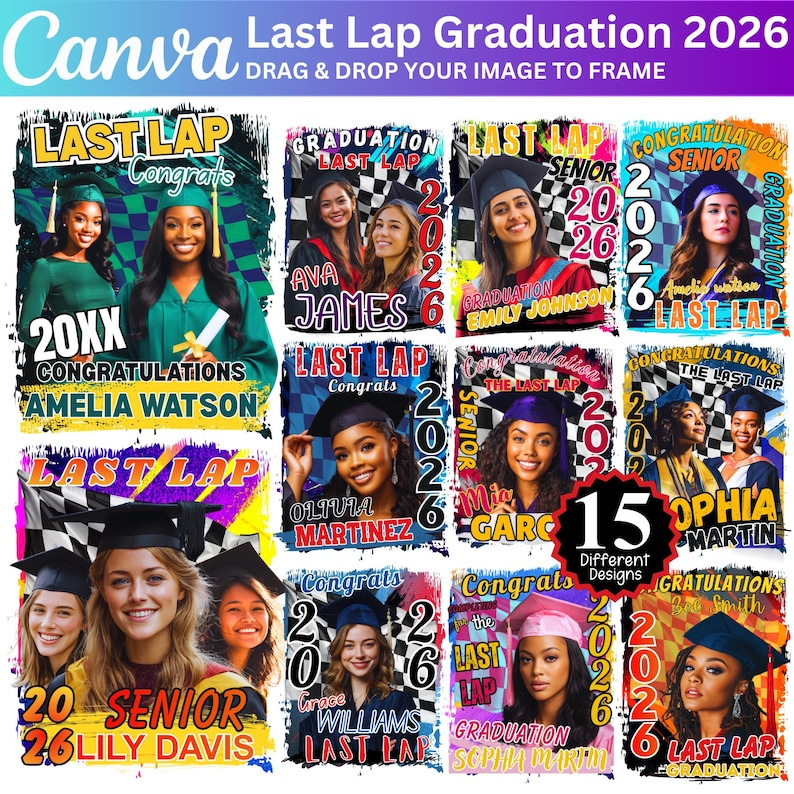 Last Lap Graduate Designs Bundle, Canva Editable Last Lap Shirt ...