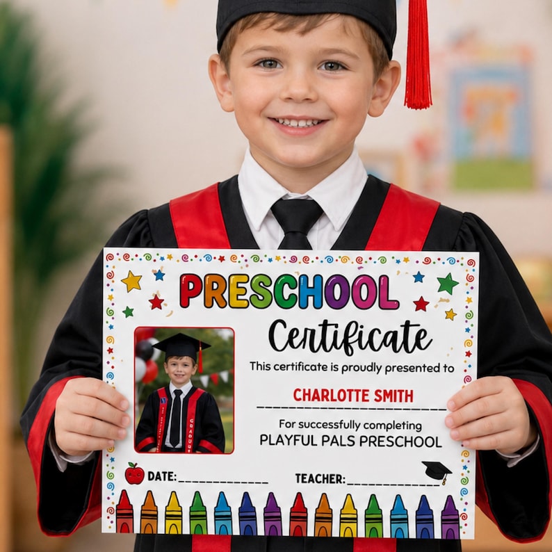 Editable Pre-k Certificate Template, Preschool Certificate of ...