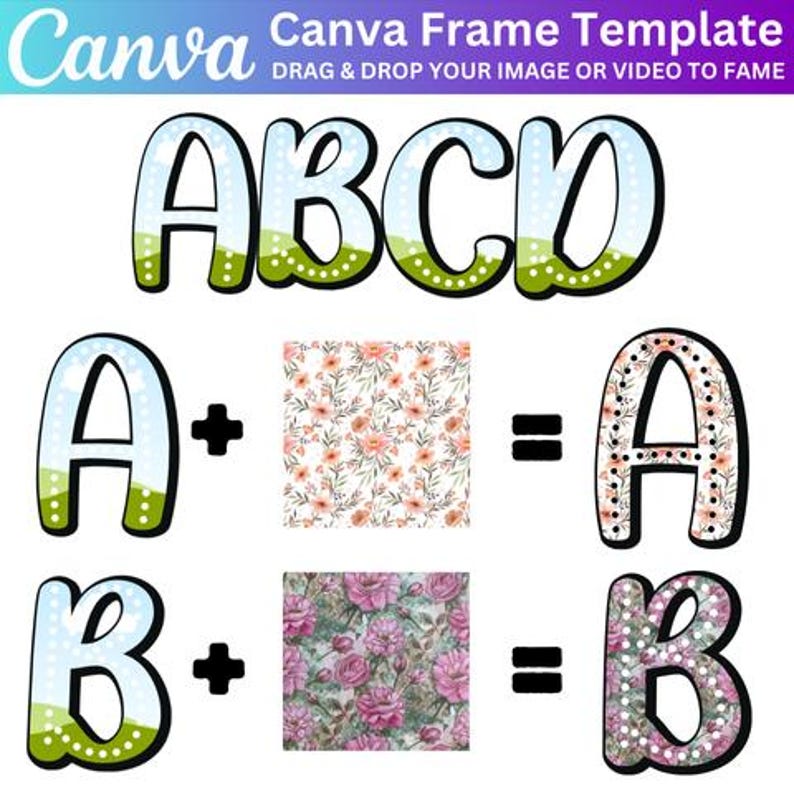 Doodle Dots Canva Alphabets Template, Canva Drag and Drop Alphabet ...