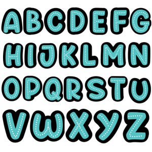 Alpha Doodle Dots Letters Svg Png Bundle, Custom Dot Dalmatian Alphabet ...