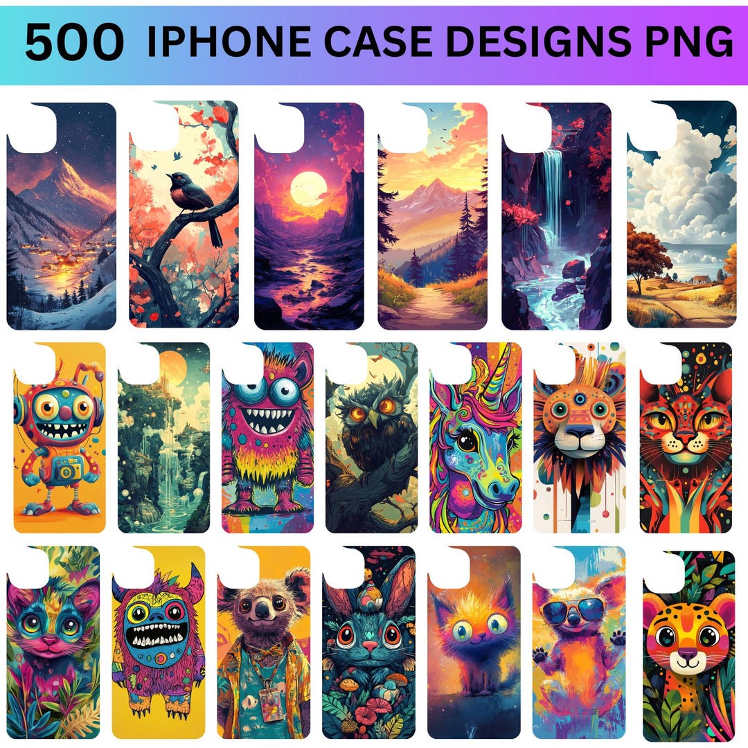 500 Phone Case Template Designs PNG Bundle, Sublimation Template for ...