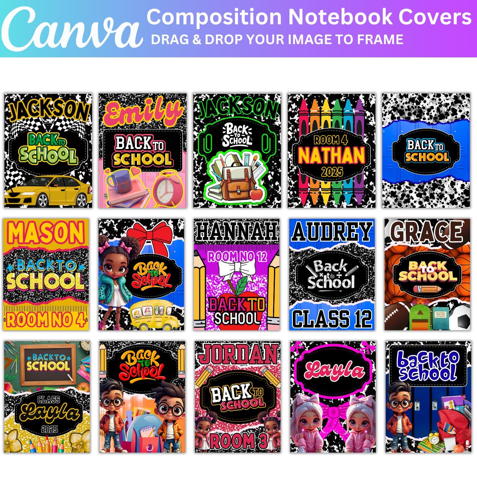 20 Composition Book Cover Designs, Composition Notebook Cover Canva ...
