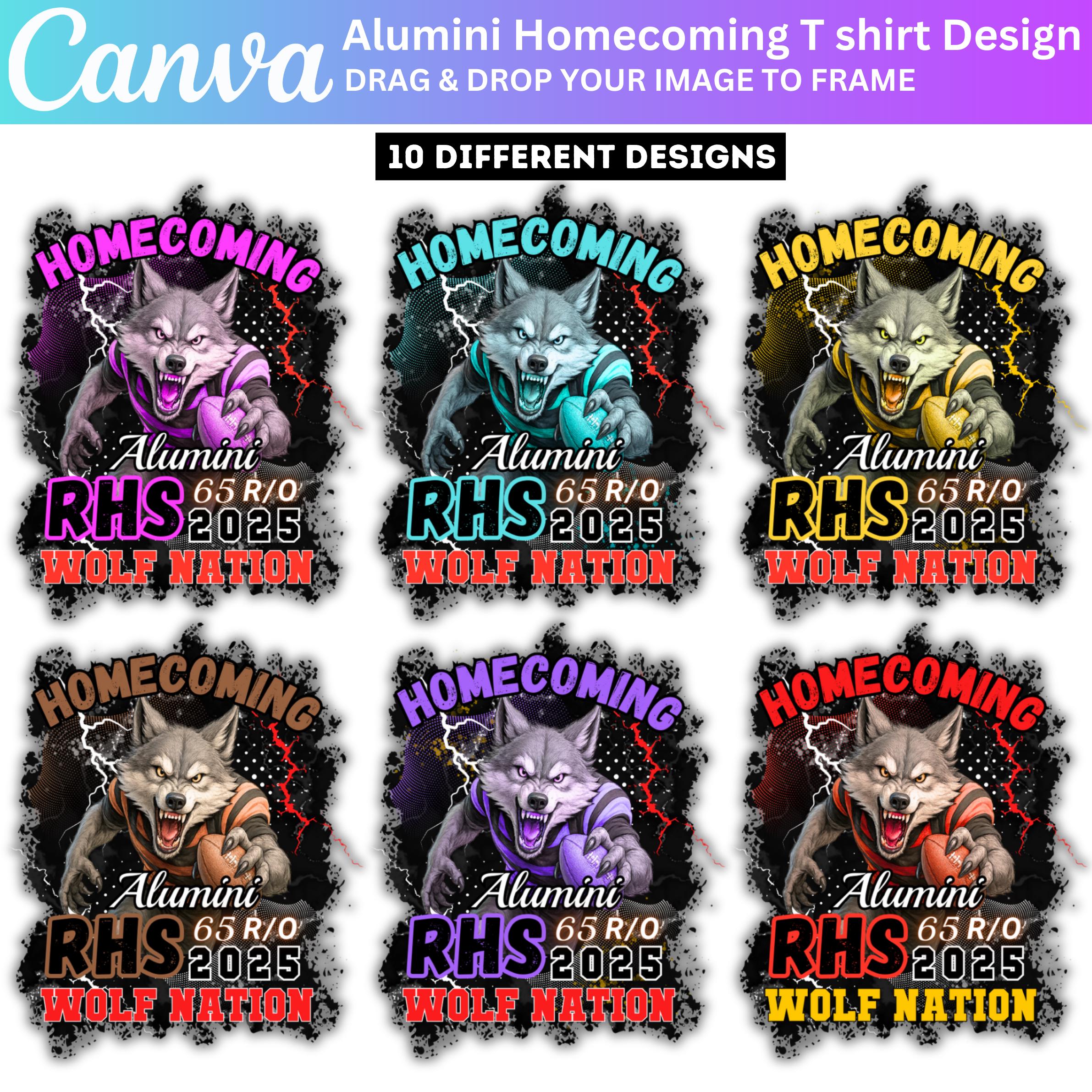Alumni Team Spirit Football Template Bundle, Canva Editable Football T ...