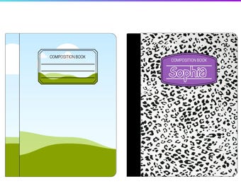 Composition Notebook Cover Canva Frame Template, Editable Composition ...