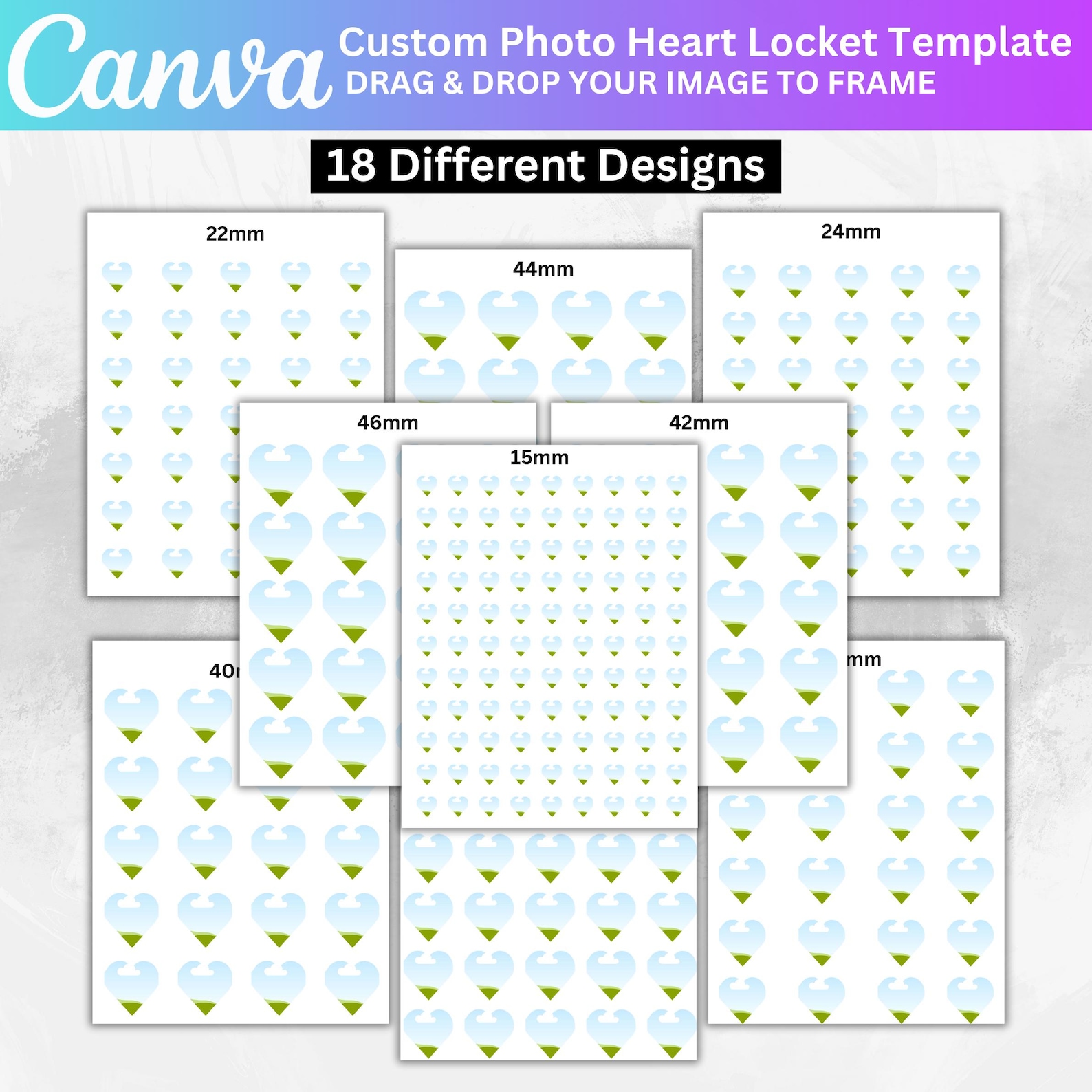 Custom Photo Heart Locket Template, Photo Heart Locket Canva Editable ...