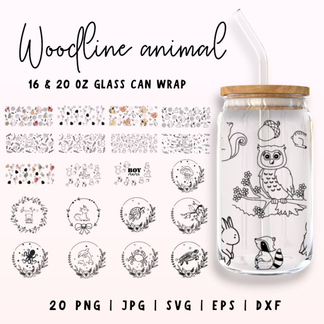 Woodline Libbey Glass Wrap SVG Bundle, Turtle Libbey Glass, 16oz & 20oz ...