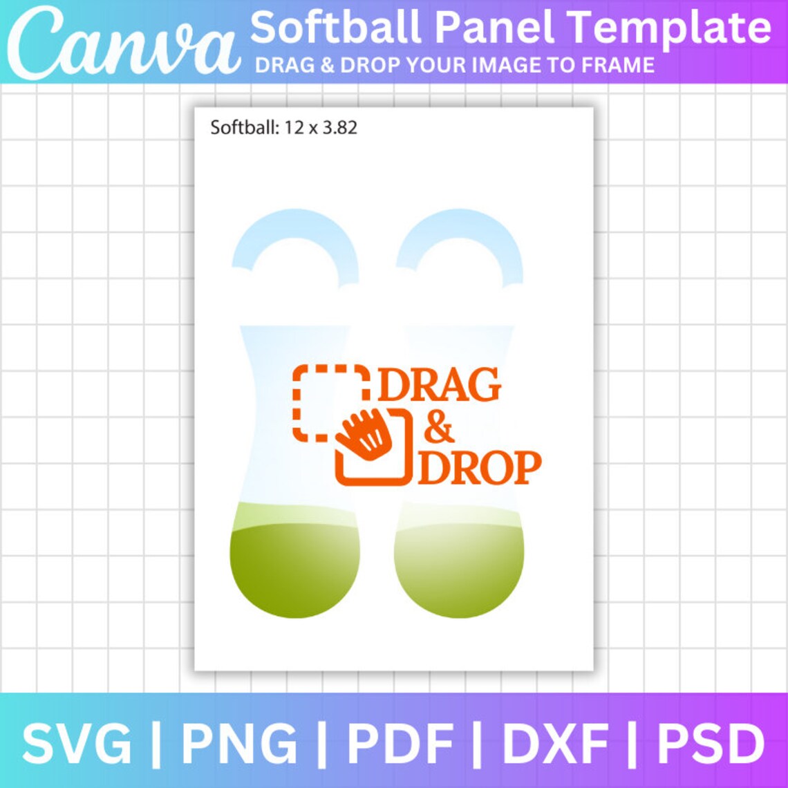 Softball Panel Template Svg, Canva Editable, Softball Ball Leather ...