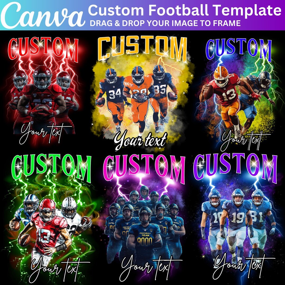 Football Editable Canva Template, Mascot Shirt Canva Template, Custom ...