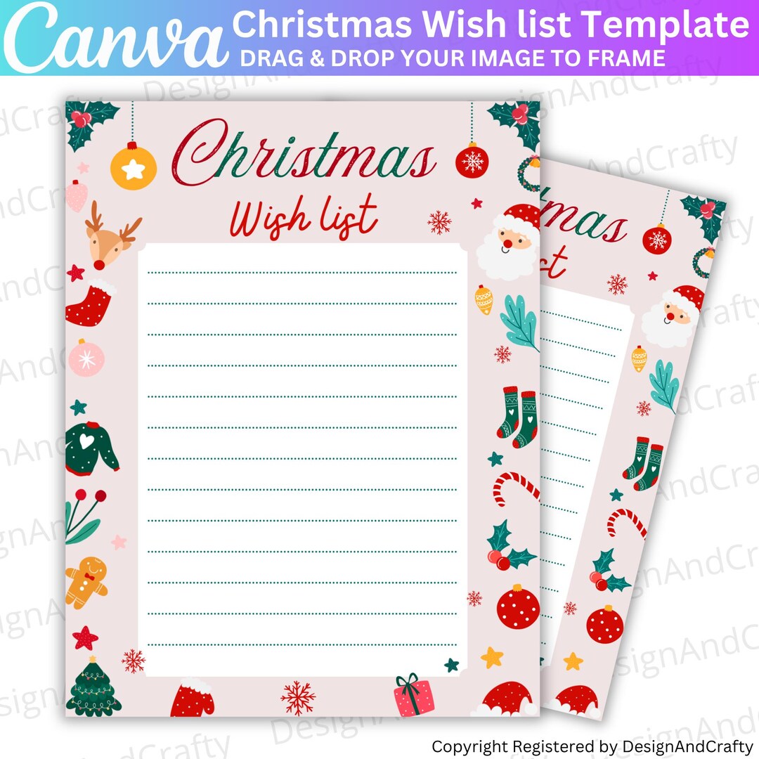 Christmas Wish List Printable, Christmas Favorites List, Letter to ...