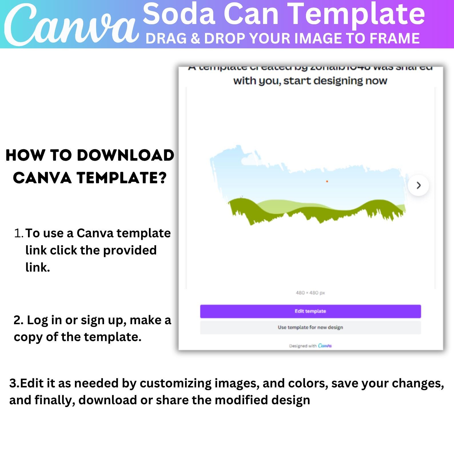 Soda Can Canva Template, Soda Can Wrapper Template, Blank Soda Can Wrap ...