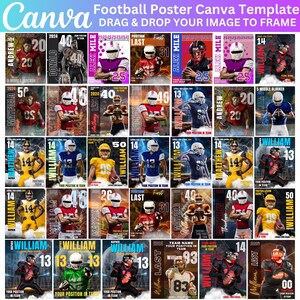 Football Poster Canva Editable Template, Sports Photography Templates ...