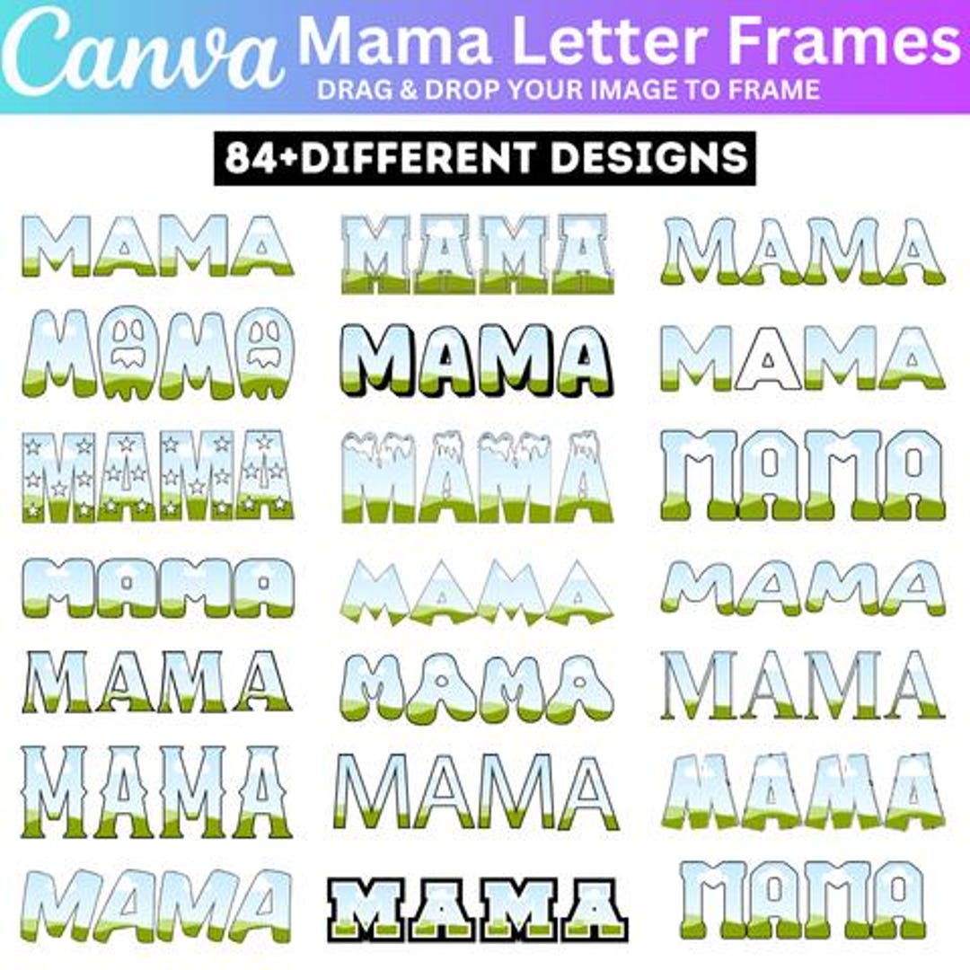 Mama Mom Canva Editable Bundle, Mother's Day Canva Template, Mama Frame ...