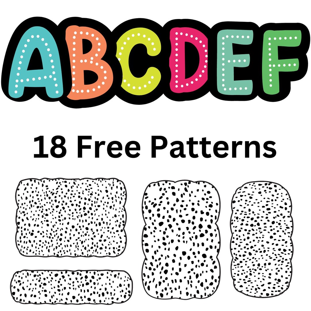 Alpha Doodle Dots Letters Svg Png Bundle, Custom Dot Dalmatian Alphabet ...