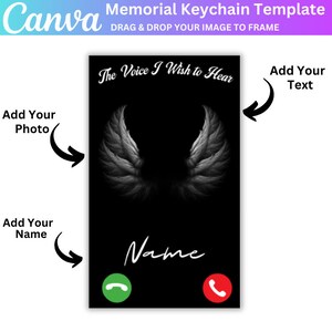 30 Memorial Keychain Canva Editable Template Bundle, Sympathy Gift, in ...