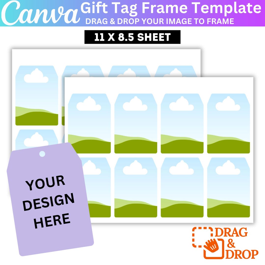 Canva Gift Tag Template, Christmas Gift Tags Frame Designs, Printable ...