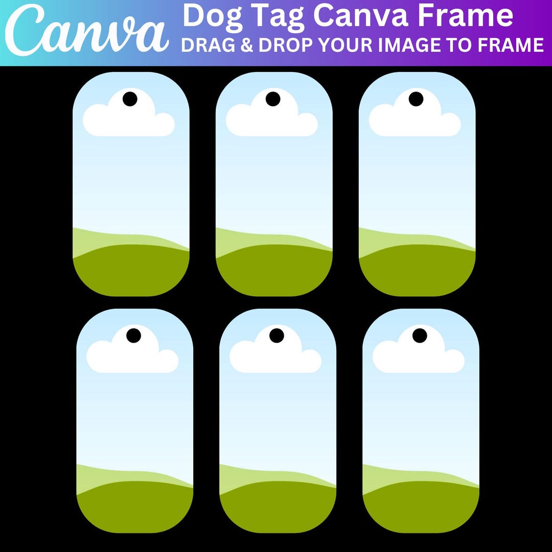 Dog Tag Template/mockup, Bone Tag Template, Drag and Drop Sublimation ...