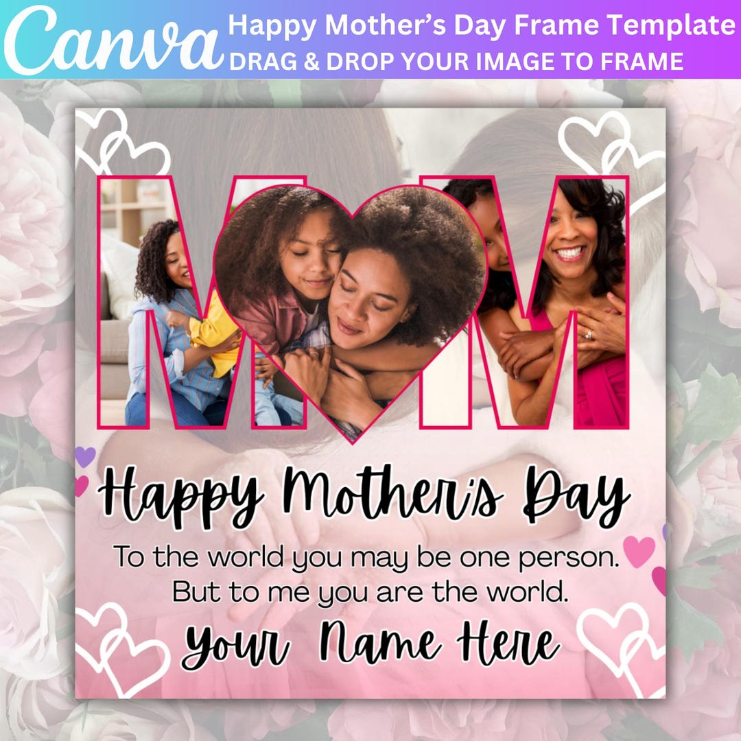 Mom Canva Editable Frame Template, Mother's Day Canva Template, Wear ...
