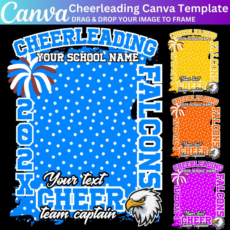 Cheerleading Canva Editable Template, Sports Photography Templates ...