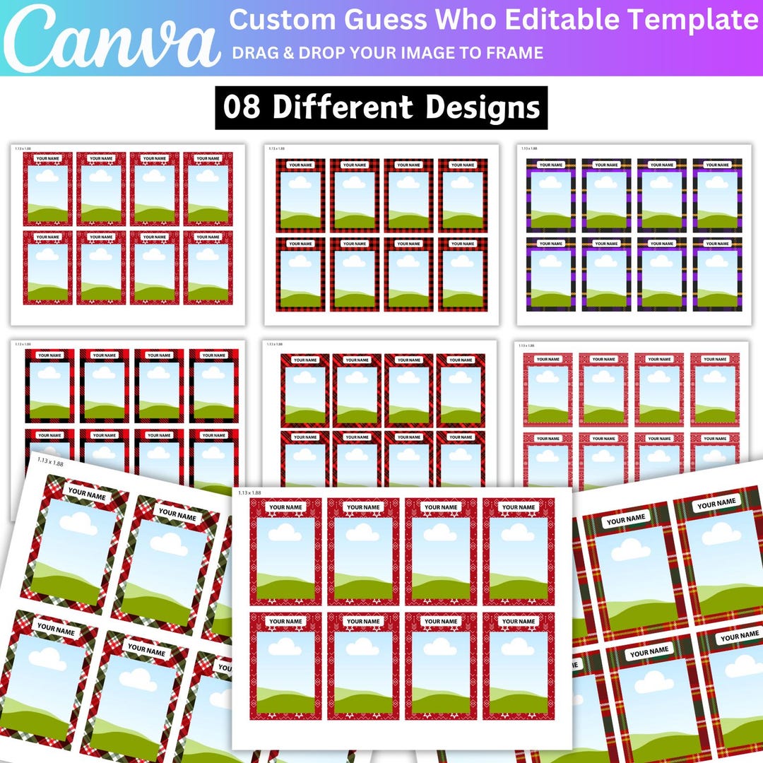 Guess Who Canva Editable Template, Guess Who Canva Game, Guess Who ...