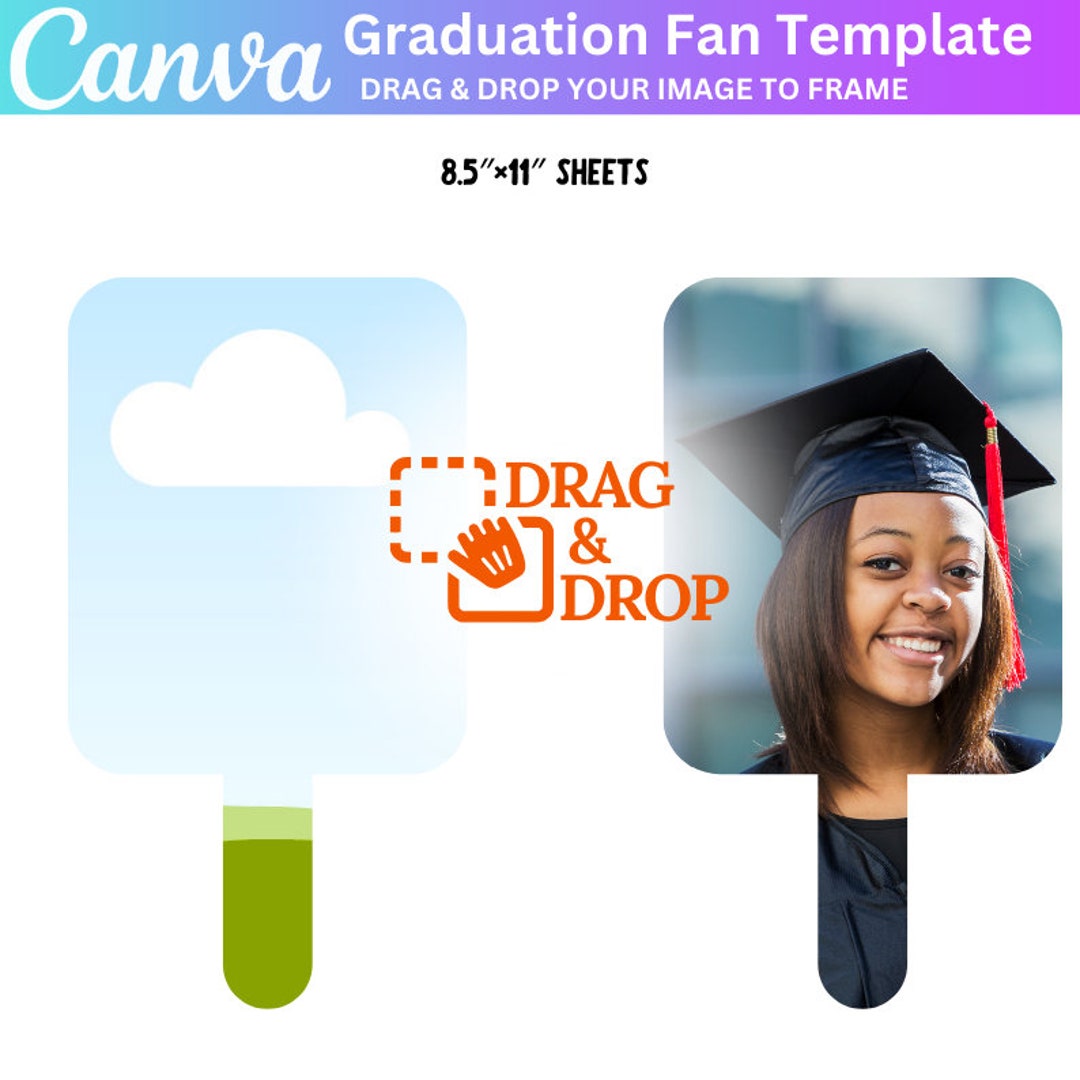 Graduate 2024, Canva Editable Template, Grad Paddle Fan Template ...