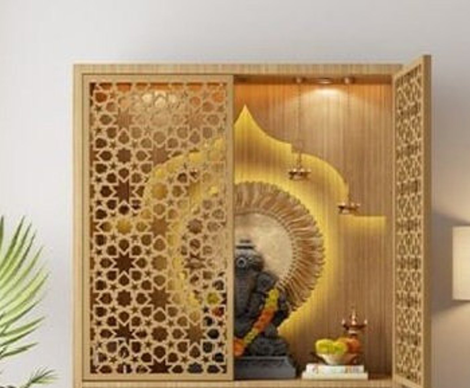 Temple for Home Wooden Home Temple, Hindu Temple Carved Wooden Temple ...