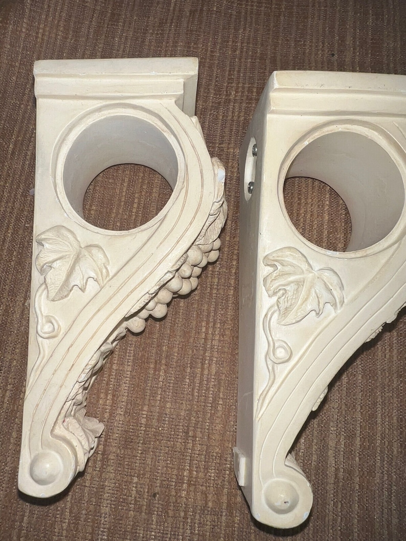 4 Pcs Wall Carved Corbel/wooden Corbels-drapery Curtain Rod Sconces ...