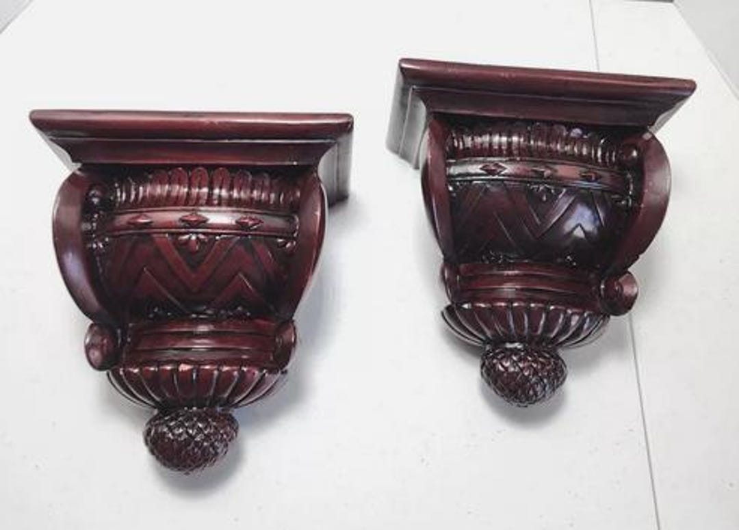 Set of 2 Handmade Corbels Wall Shelf Carved Wooden Corbles Wall Decor ...