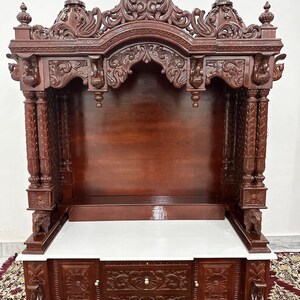 Home Temple Carving Handmade Wooden Mandir Natural Wood Mandir Home ...