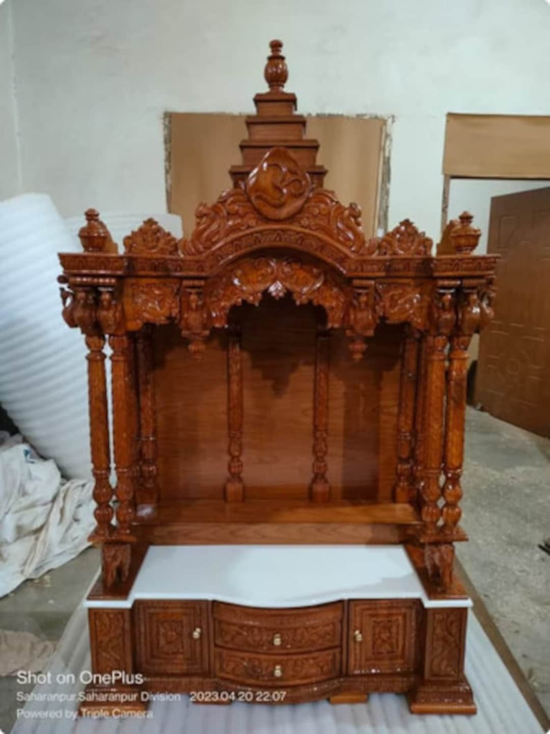 Designer Pooja Mandir Home Temple Carving Handmade Carving Wooden ...