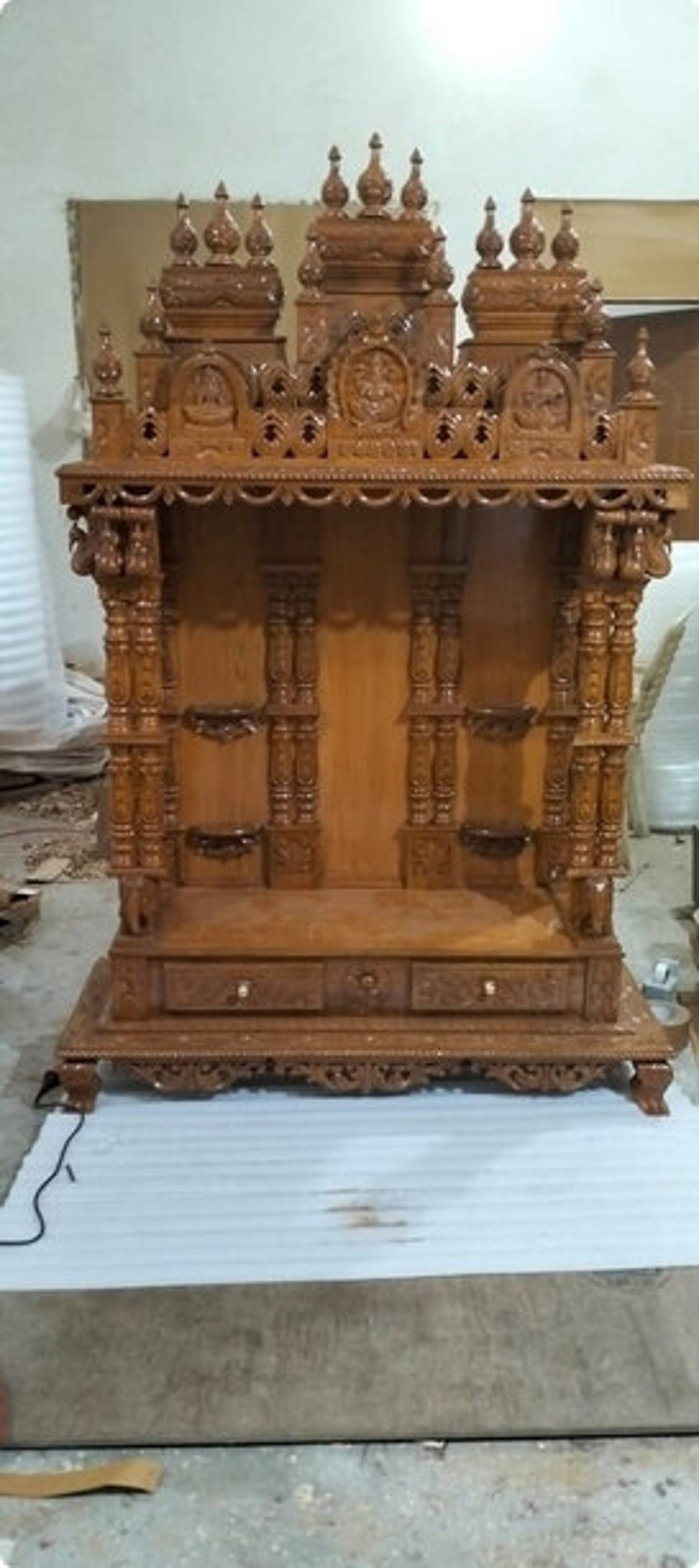 72'' Wood Home Temple, With Drawers,indian Temple for Worship,hindu ...