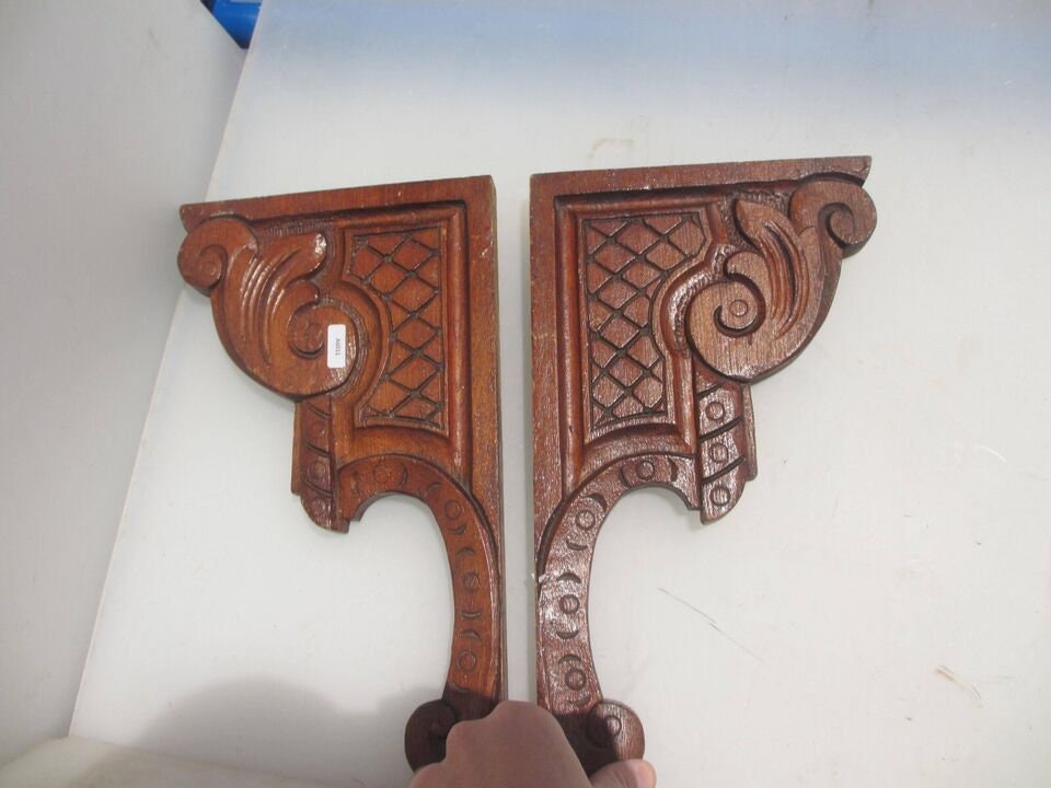 2pcs Wood Bracket Wooden Corbels Wall Decor Wood Bracket Corbel Wooden ...