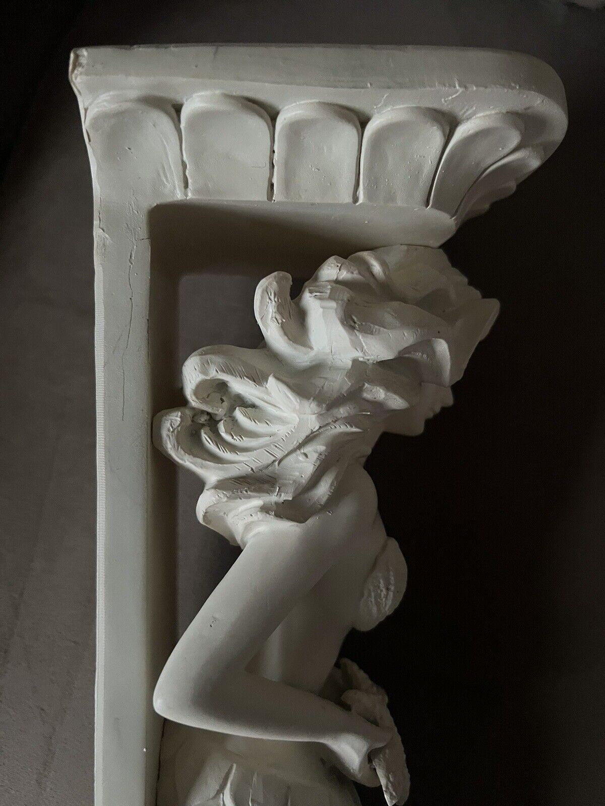 MERMAID Wall Mount Statue Corbel ARCHITECTURAL Accent Wood Bracket/wall ...